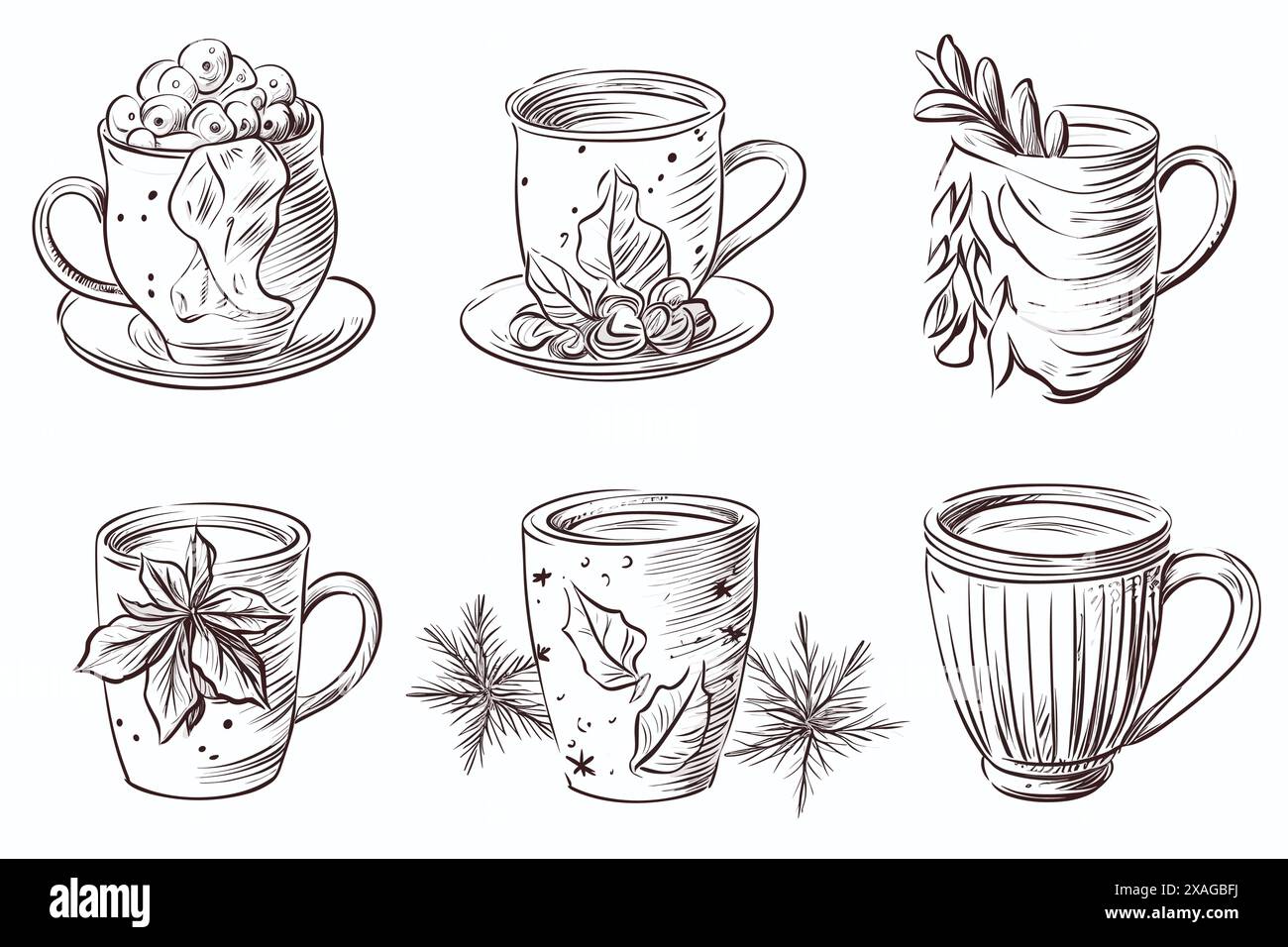 cup of coffee, tea. Sketch on transparent background Stock Vector Image ...