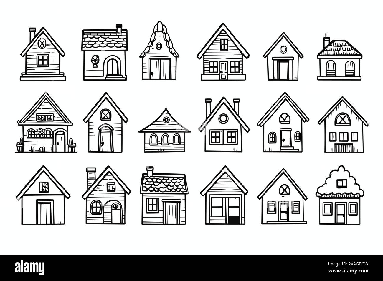 Cartoon Style House Icons Stock Vector Image & Art - Alamy