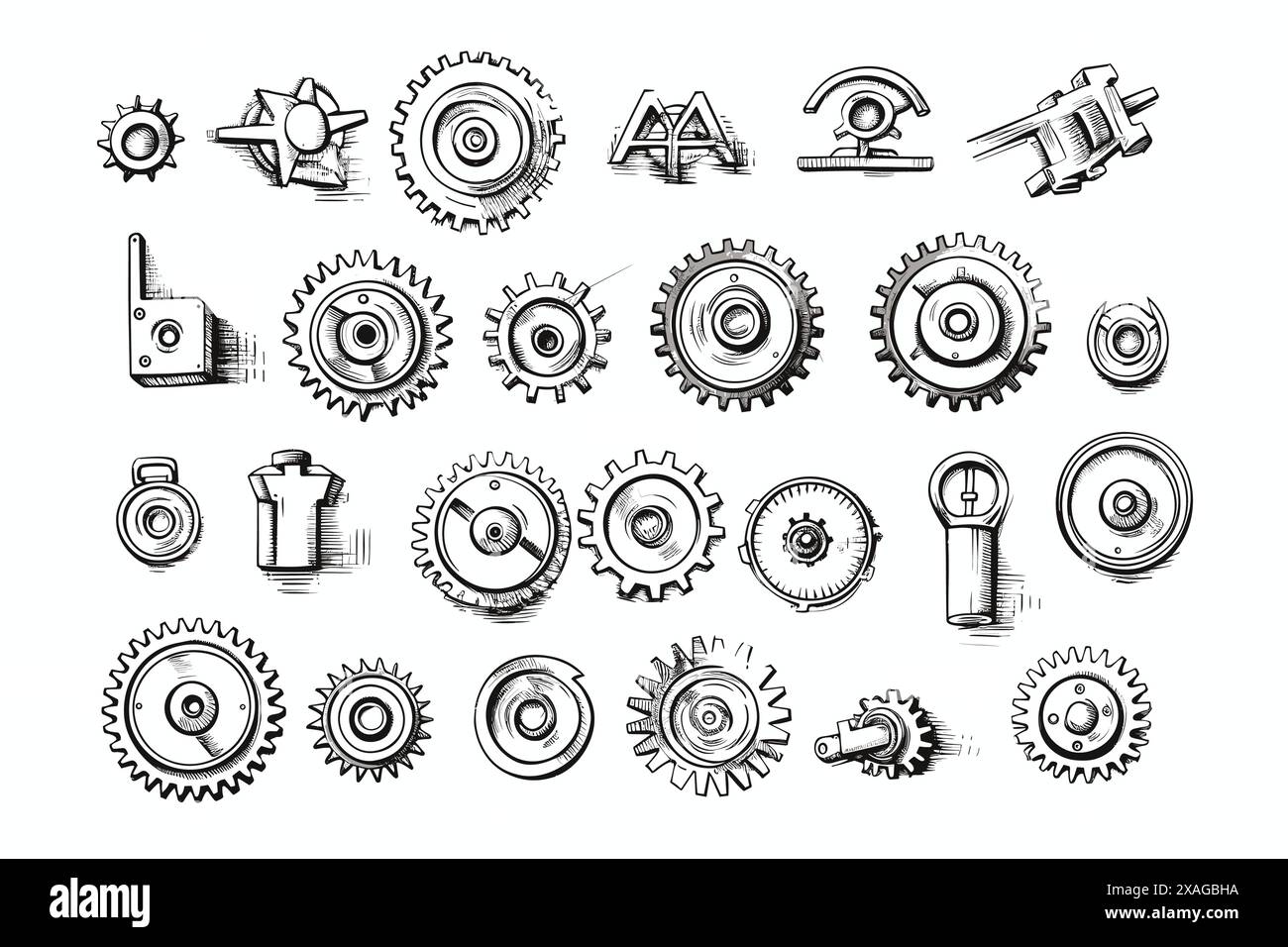 Detailed engineering drawing mechanical Stock Vector Images - Alamy