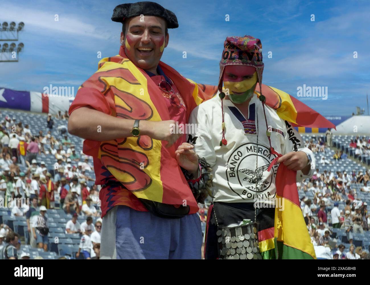 Spanish and Bolivian Fans at the 1994 World Cup Stock Photo - Alamy