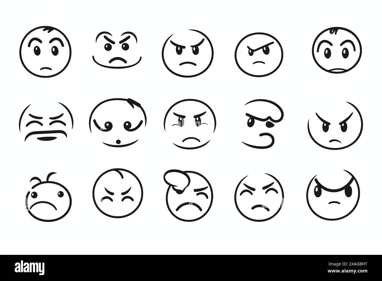 Funny faces emotions drawn Cut Out Stock Images & Pictures - Alamy