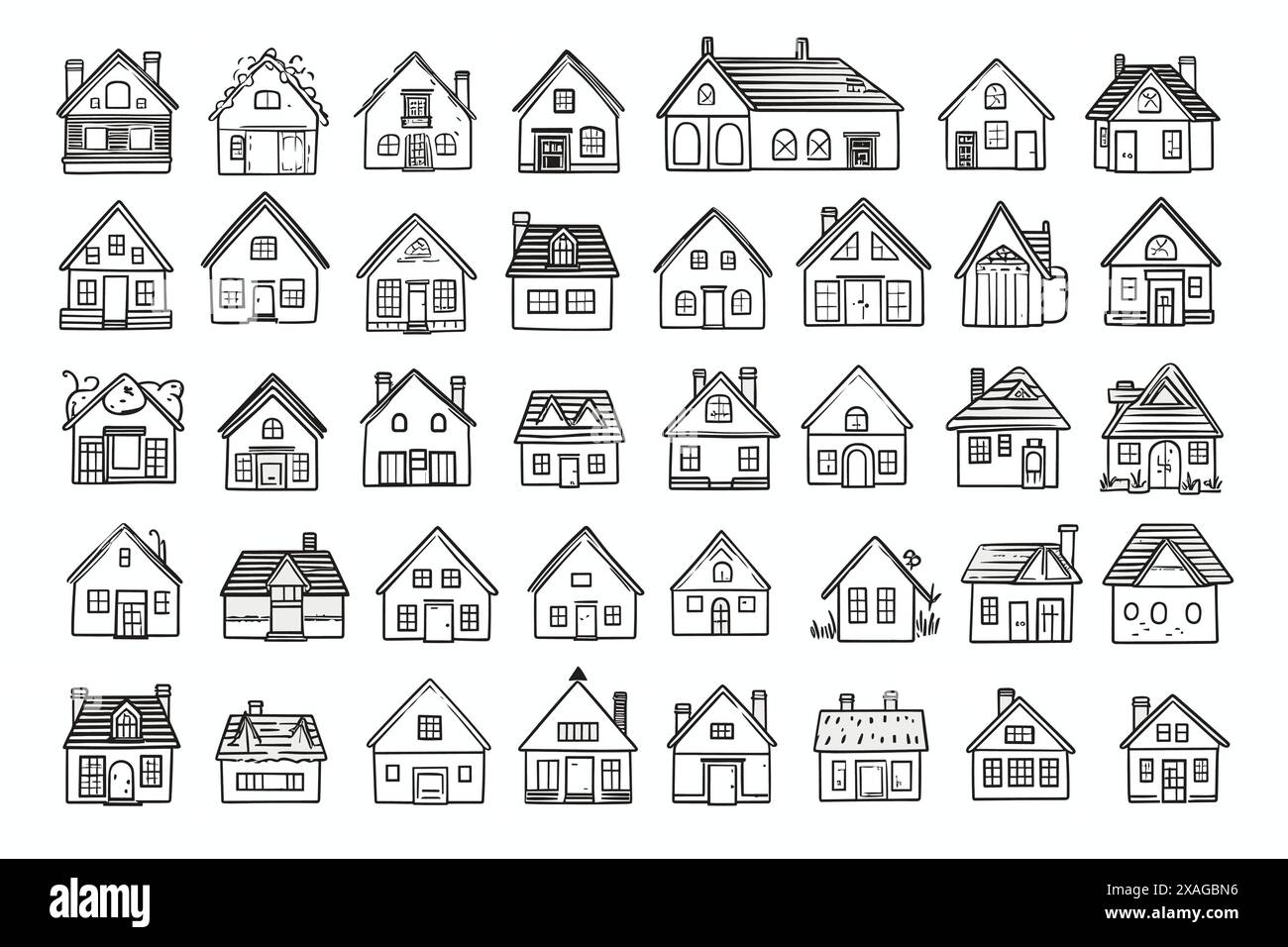 Cartoon Style House Icons Stock Vector Image & Art - Alamy