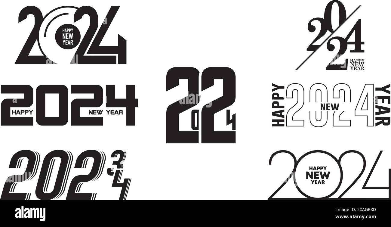 2024 lettering in vintage striped style, retro colors of the 00s, 70s ...