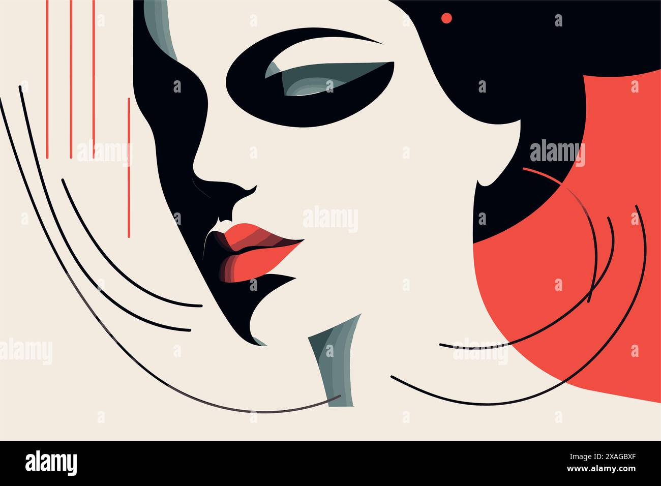 A simple drawing of a female face on a solid background Stock Vector ...