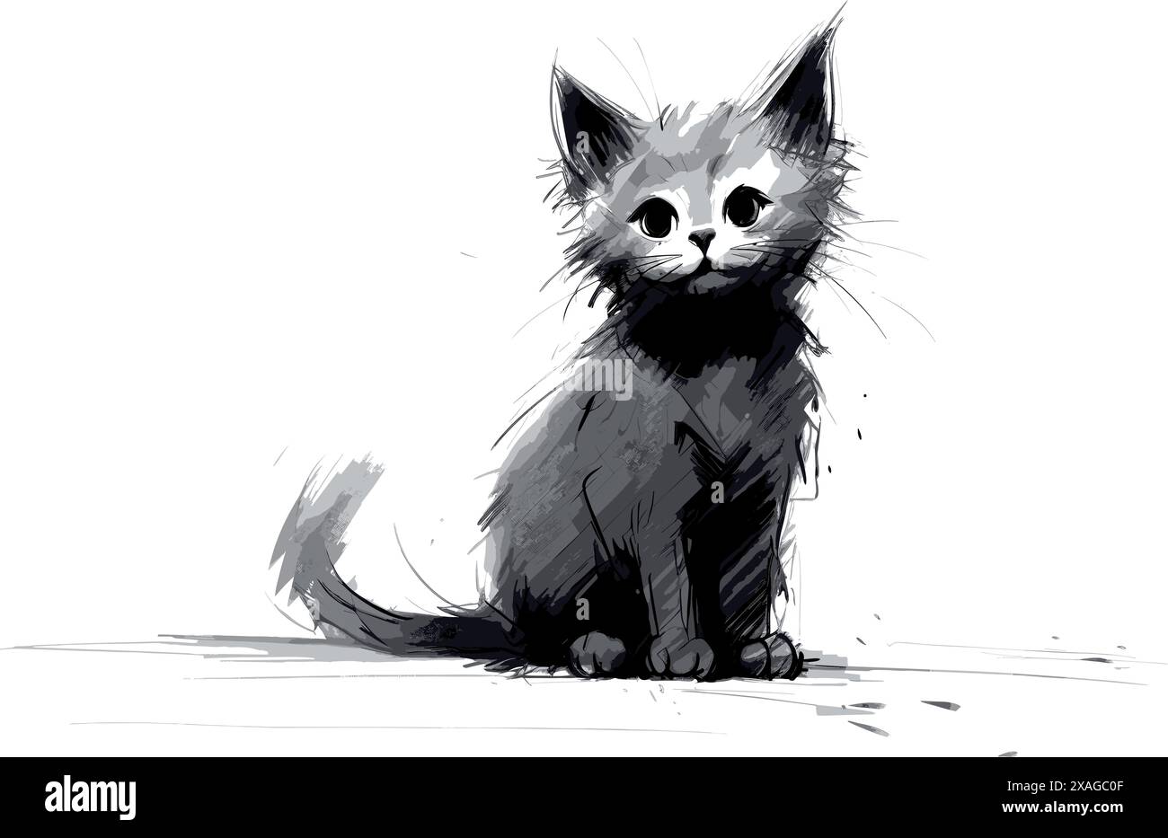 simple cat sketch on white backgorund Stock Vector Image & Art - Alamy