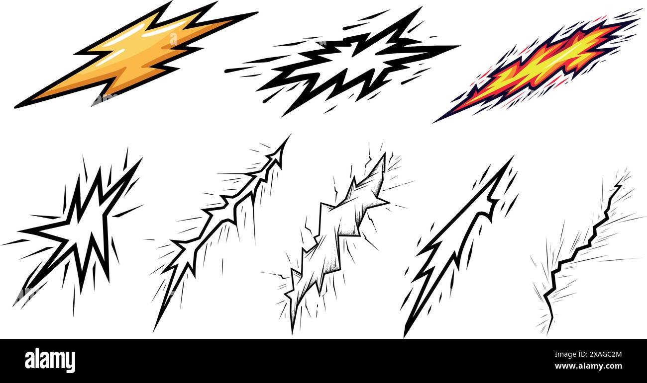Lightning doodle thunderbolt. Hand drawn doodle sketch style. Electric ...