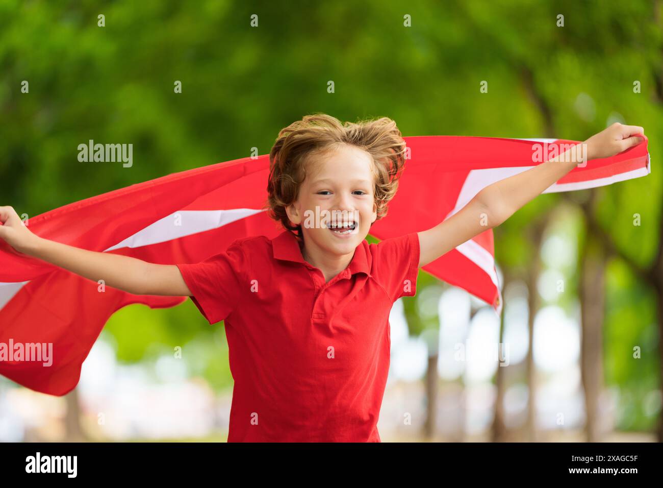 Child running with Austria flag. Little Austrian boy cheering for ...