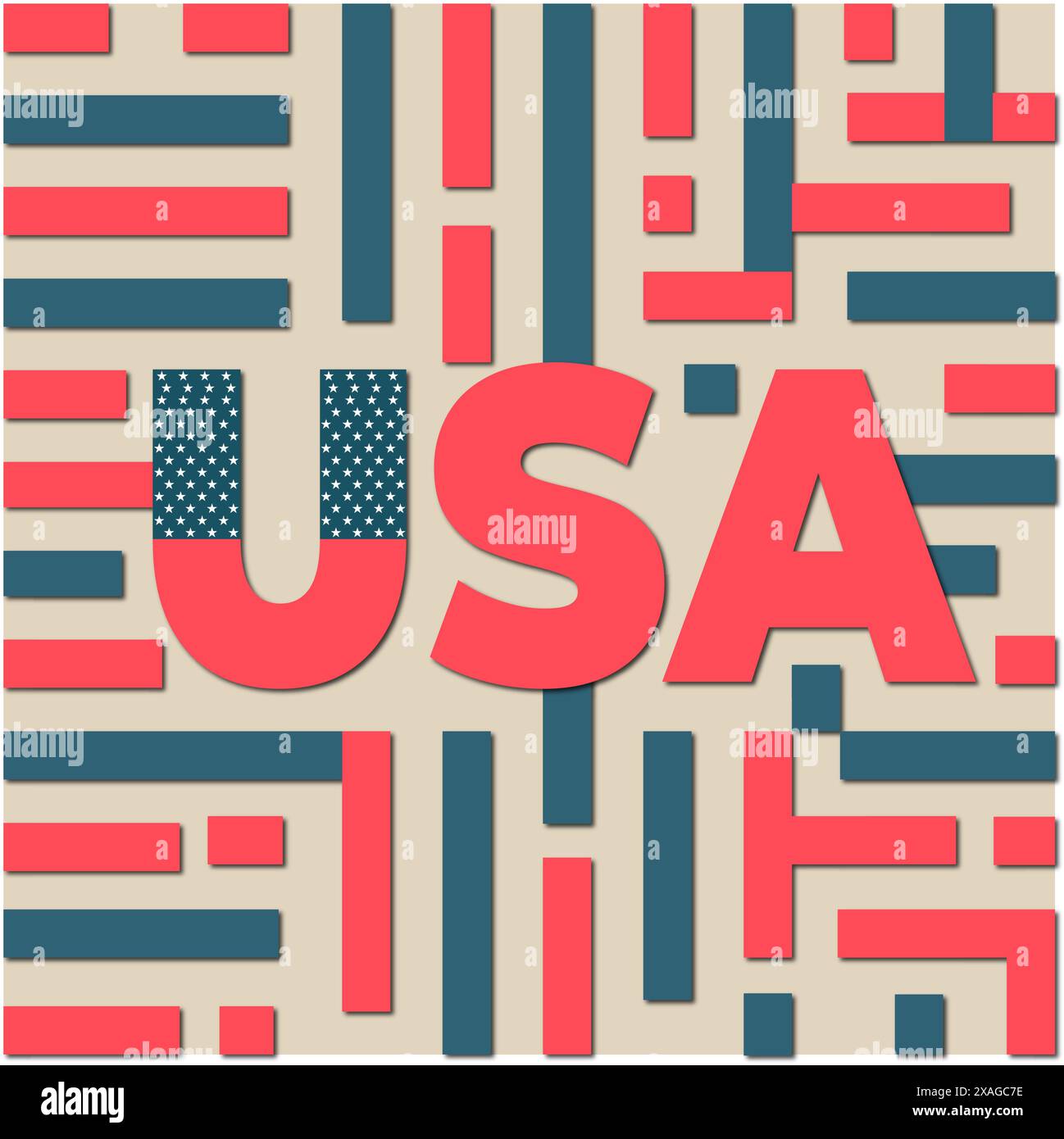 American word flag maze illustration Stock Vector Image & Art - Alamy