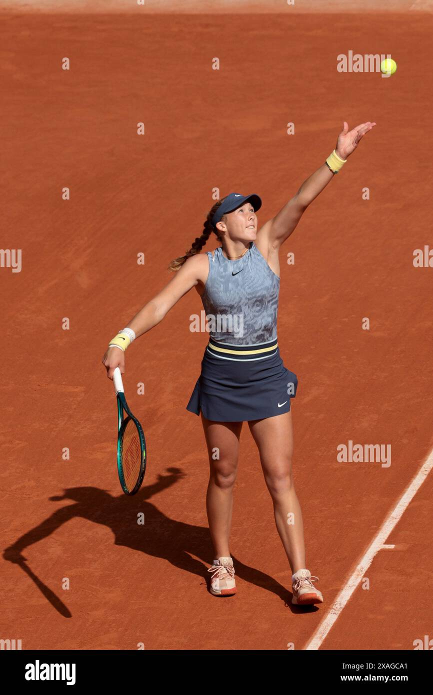 Paris, France. 06th June, 2024. Mirra Andreeva of Russia during her ...