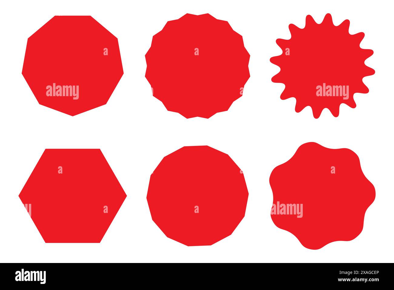 Red shape icons. Geometric and abstract forms. Bold design elements ...