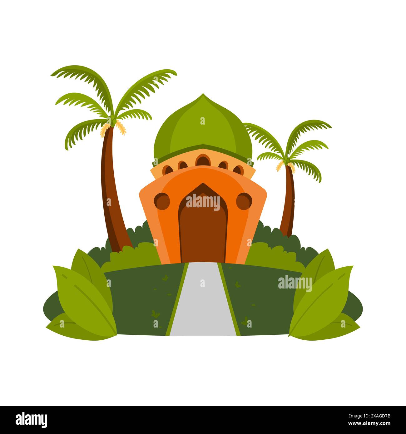 Islamic Mosque illustration for eid greeting card background design ...