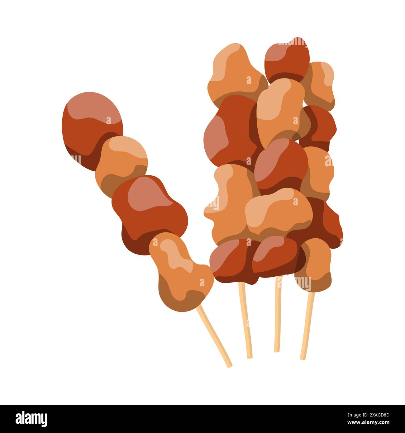 satay vector illustration. Indonesian food. Grilled meat illustrations ...