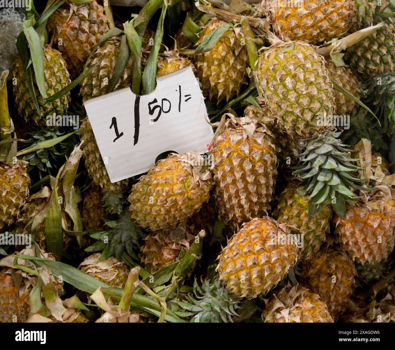 Fresh pineapple in local market in kandy hi-res stock photography and ...