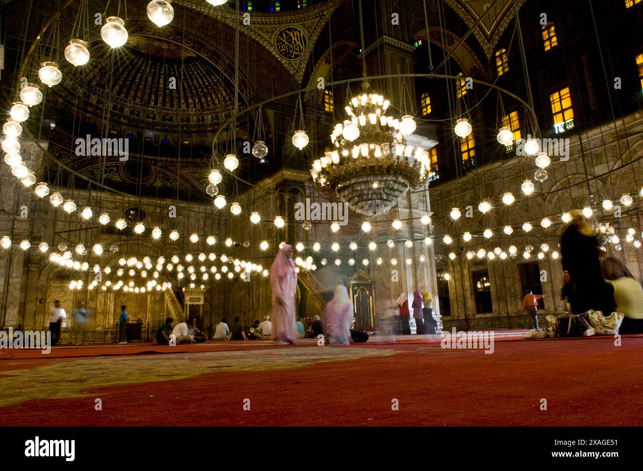 The interior of the Mosque of Muhammad Ali Pasha or Alabaster Mosque in ...