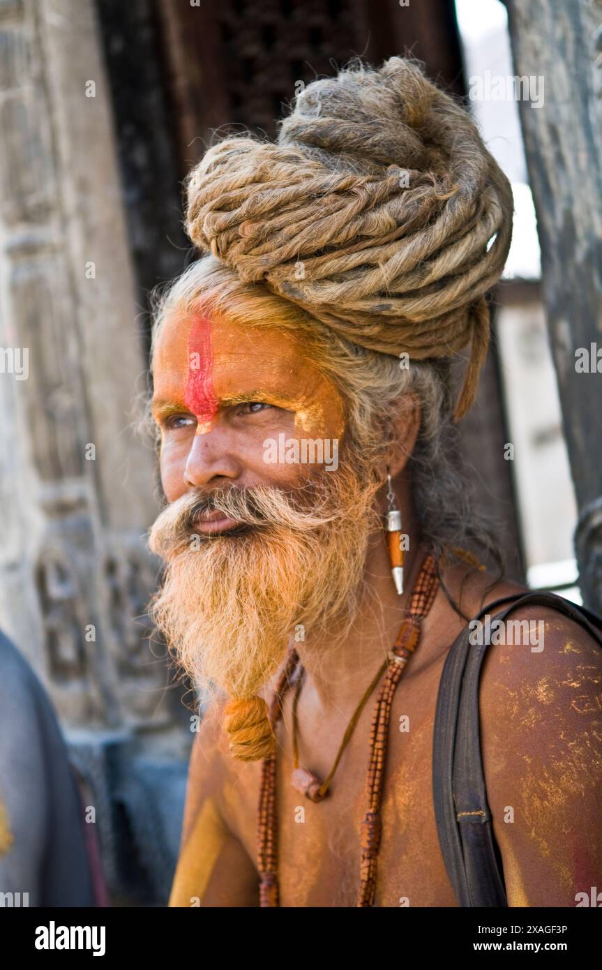 An Indian Sadhu ( holy man ) with very long rasta style dreadlock hair ...