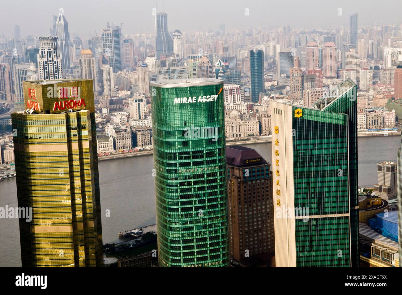Early morning view of Shanghai as seen from a top floor of the Grand ...