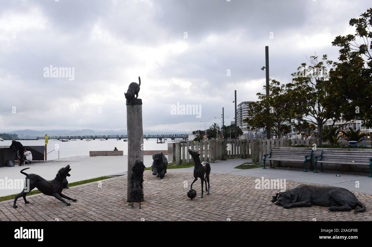 The Hairy Maclary and Friends Sculpture in Tauranga, New Zeland Stock ...