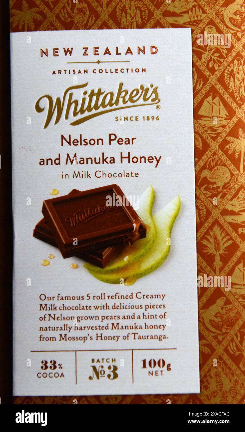 A Whittaker's Nelson pear and Manuka honey milk chocolate Stock Photo ...