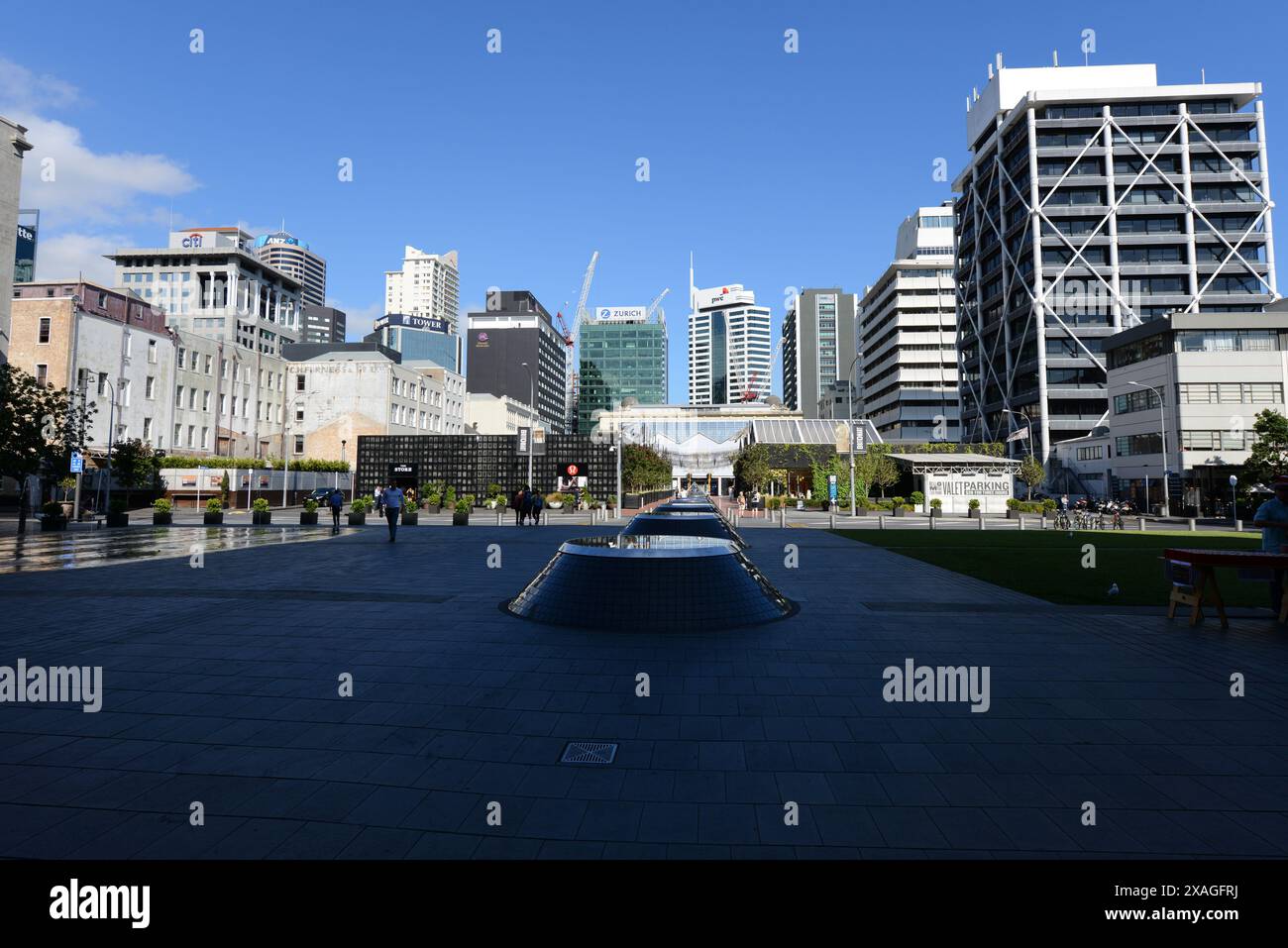 Pedestrians walking on Te Ara Tu huhu street at the Talitao square in ...