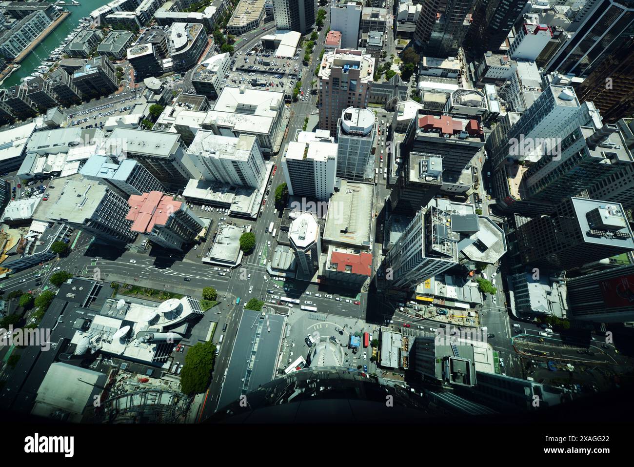 Lookin down on Victoria Street and Hobson street from the Sky Tower in ...