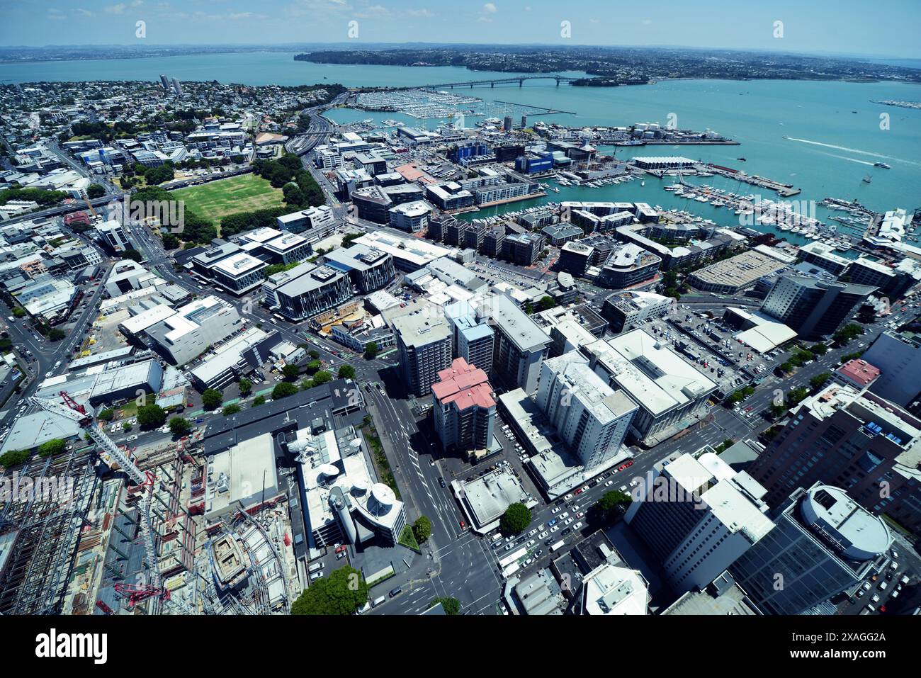 Aerial views of the CBD area in Auckland, New Zealand Stock Photo - Alamy
