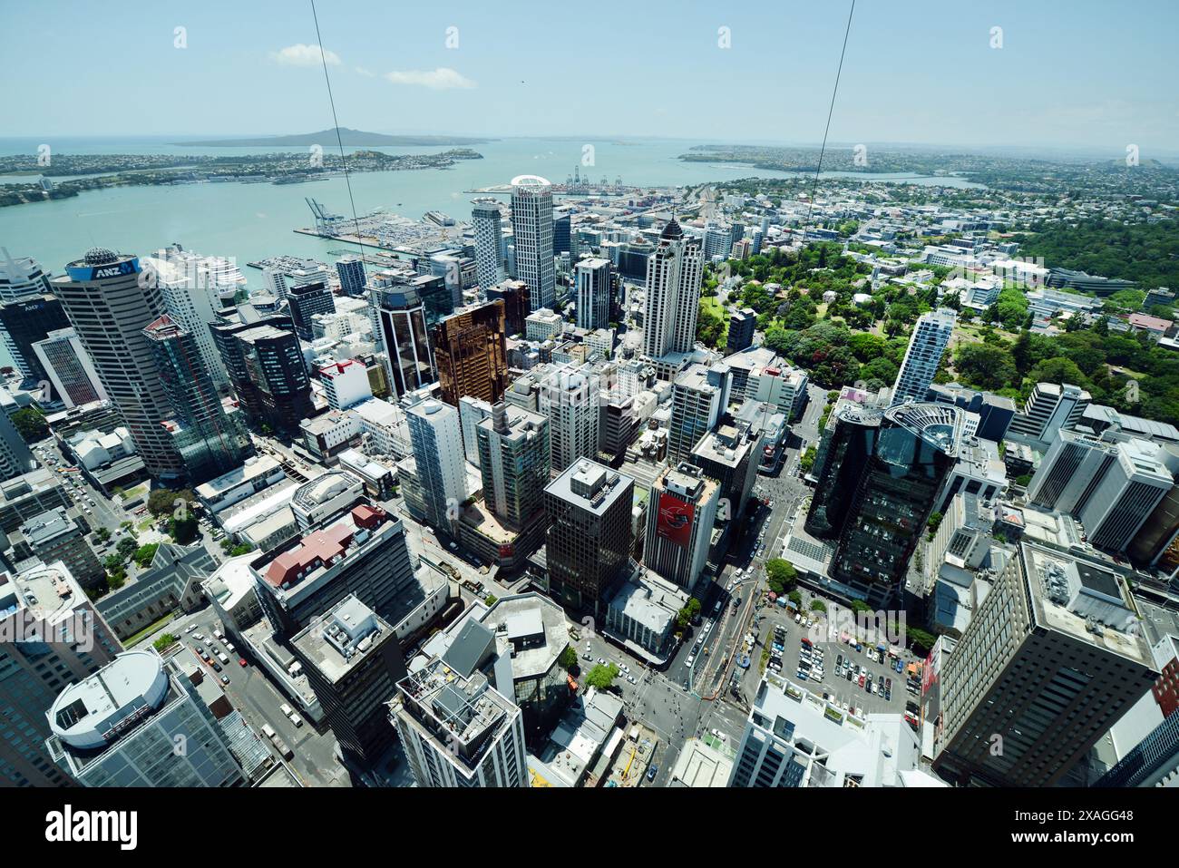 A view of Auckland's Central Business District from the observatory at ...