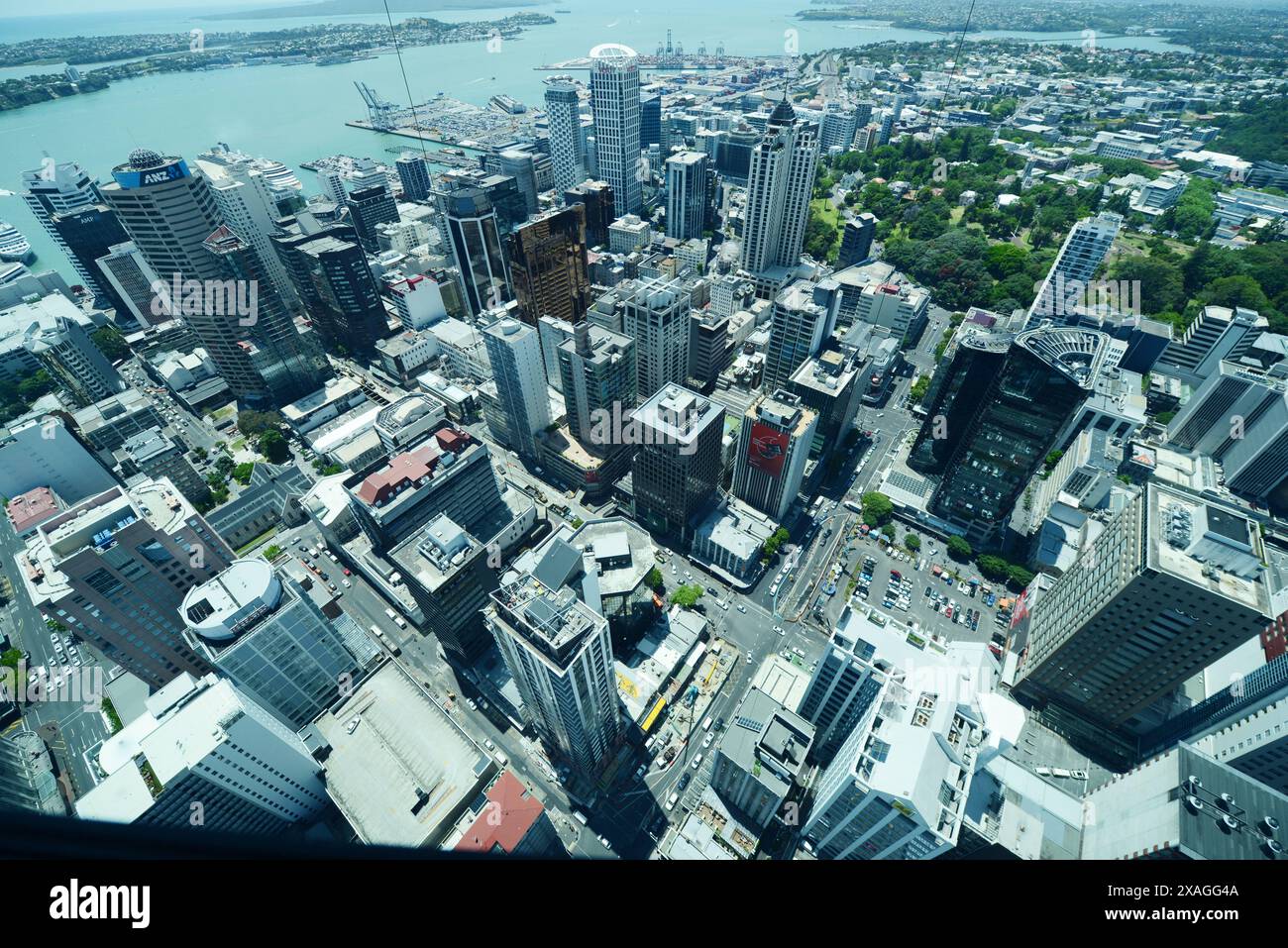 A view of Auckland's Central Business District from the observatory at ...