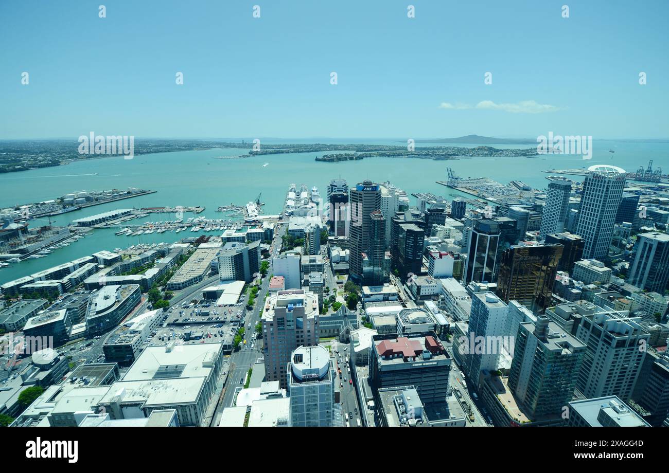 A view of Auckland's Central Business District from the observatory at ...