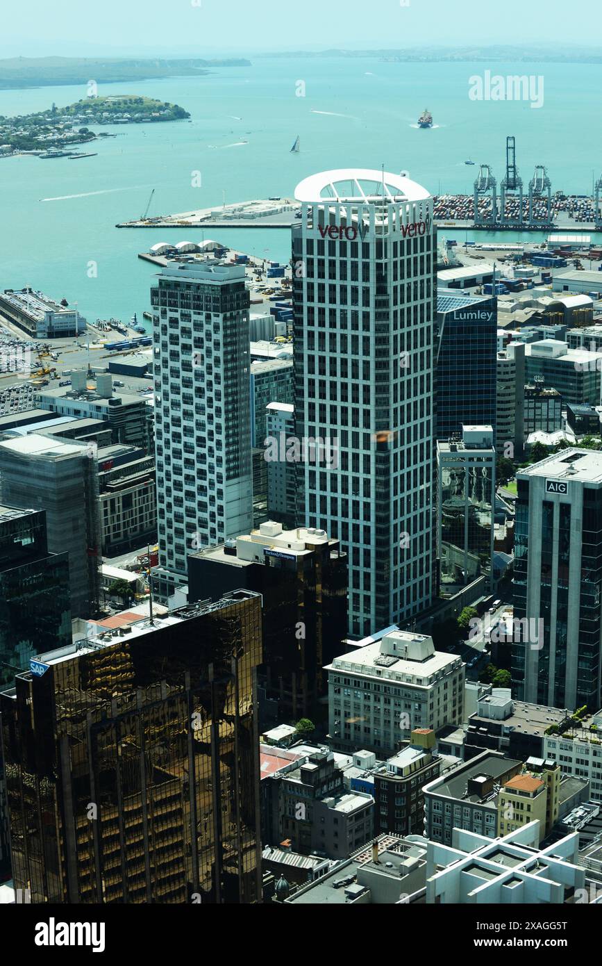 A view of Auckland's Central Business District from the observatory at ...