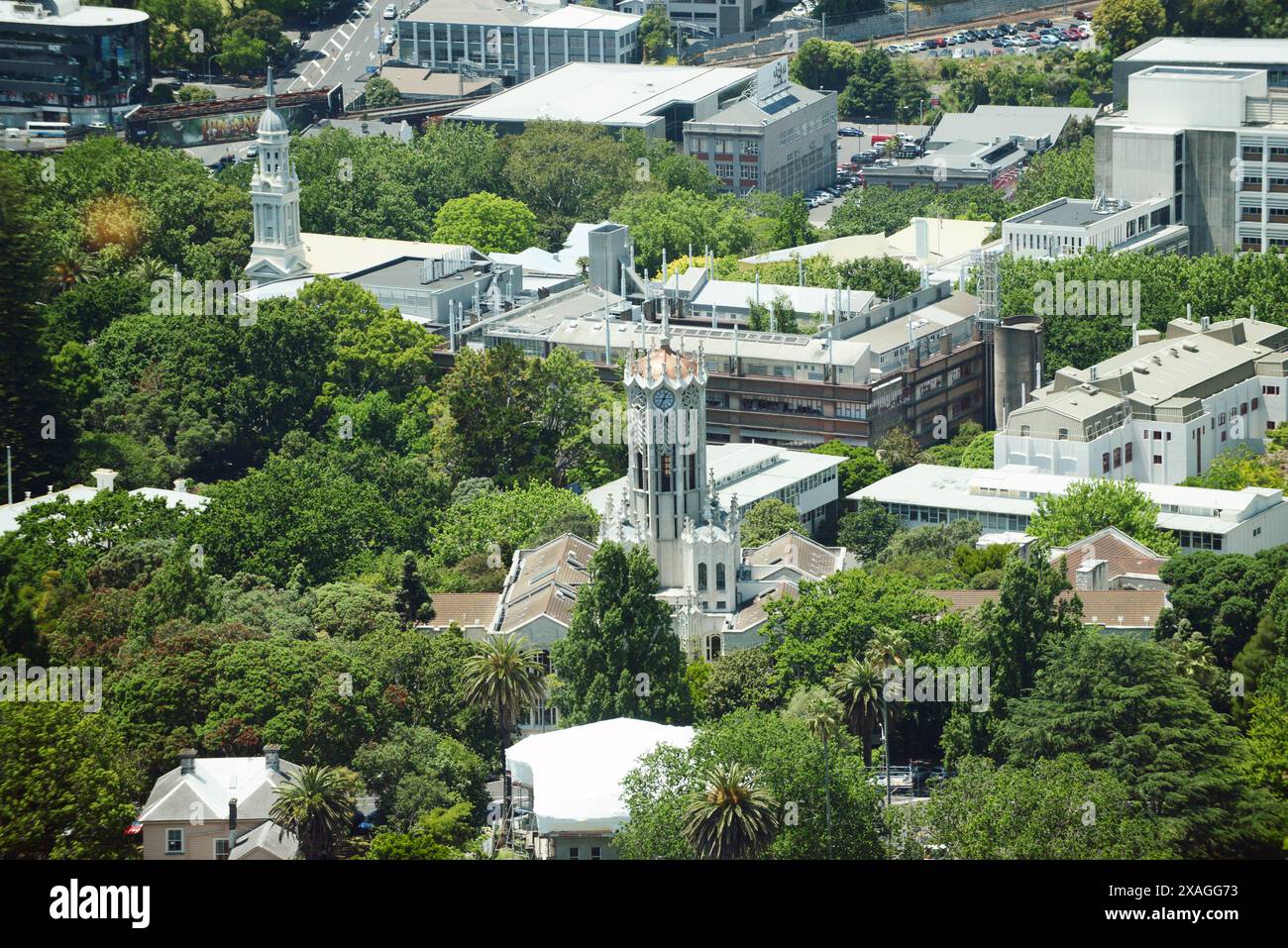 View of the Clock Tower on the City Campus at the Auckland university ...