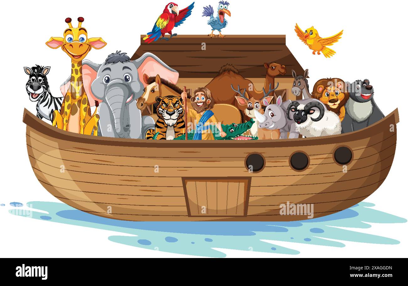 Various animals together on a boat Stock Vector Image & Art - Alamy