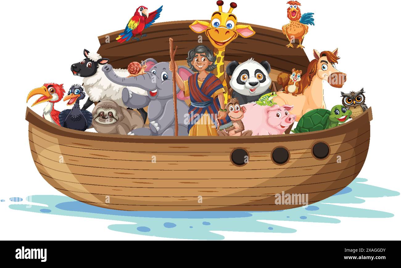 Various animals together on a boat Stock Vector Image & Art - Alamy