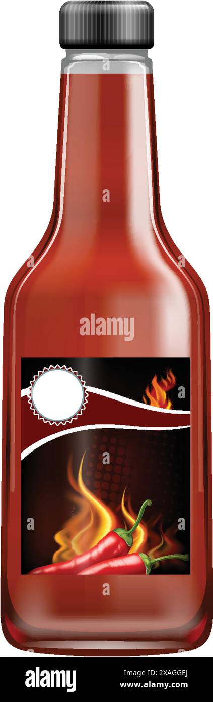 Illustration of a hot sauce bottle Stock Vector Image & Art - Alamy