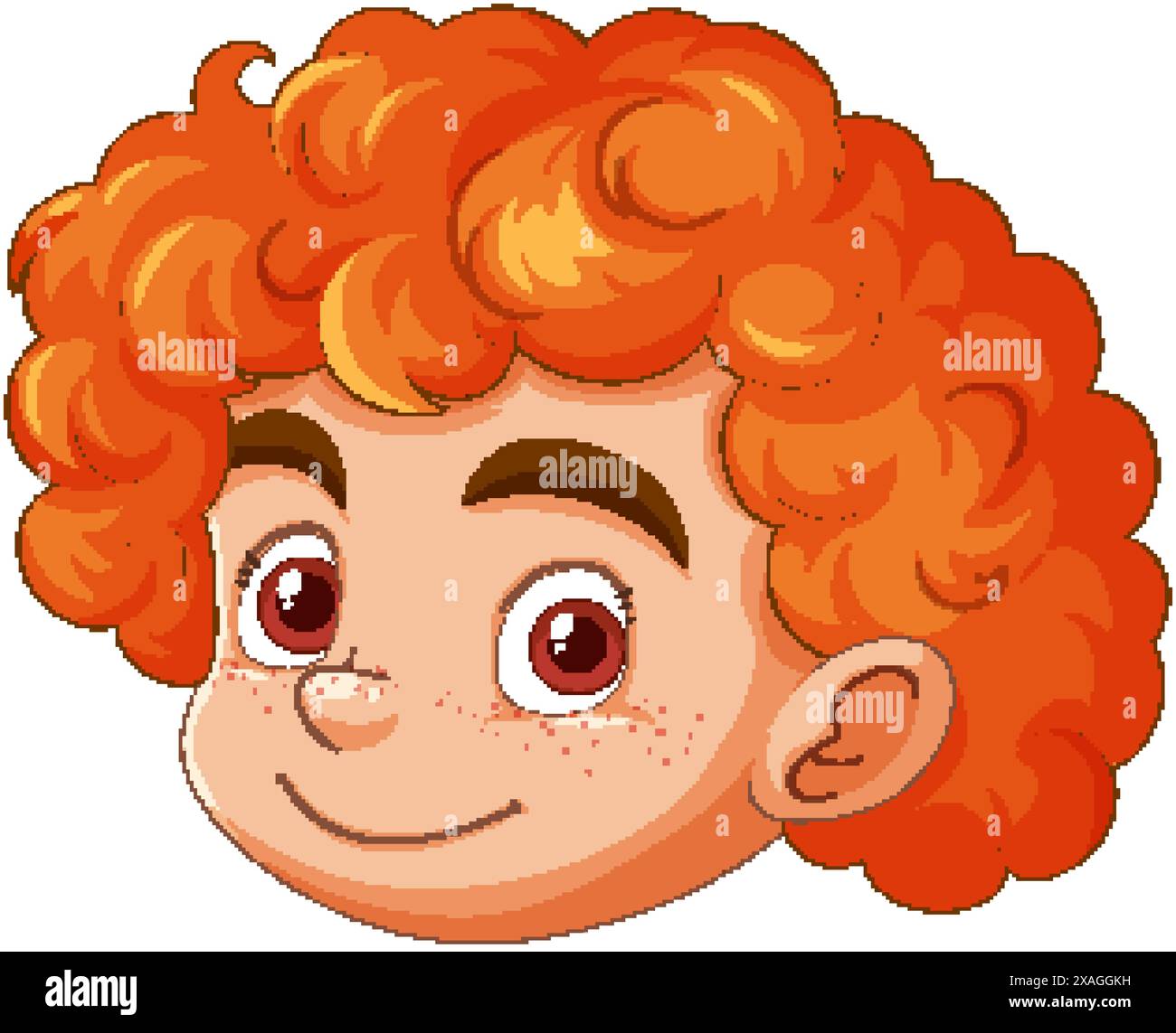 Happy child with curly red hair Stock Vector Image & Art - Alamy