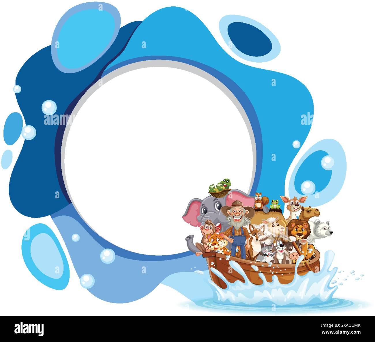 Cute animals sailing together on a boat Stock Vector Image & Art - Alamy