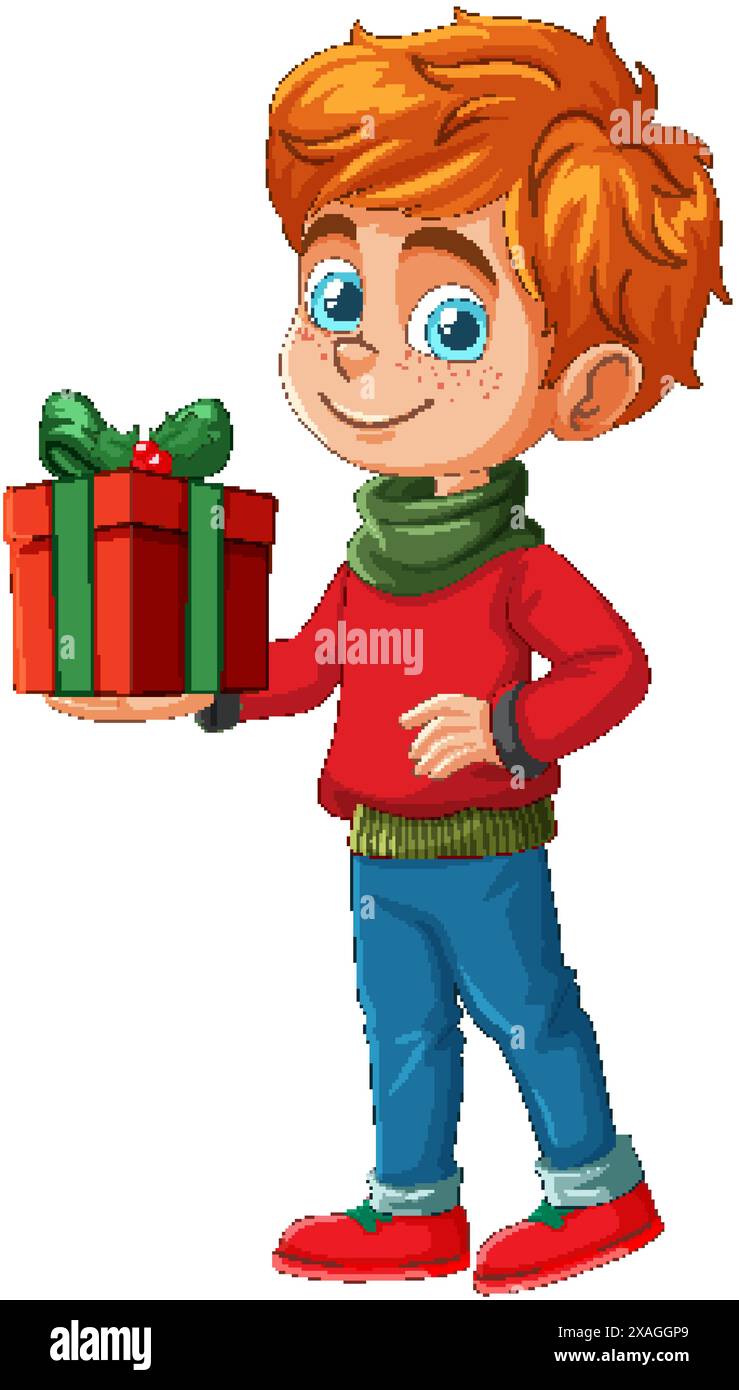 Birthday boy receiving present Cut Out Stock Images & Pictures - Alamy