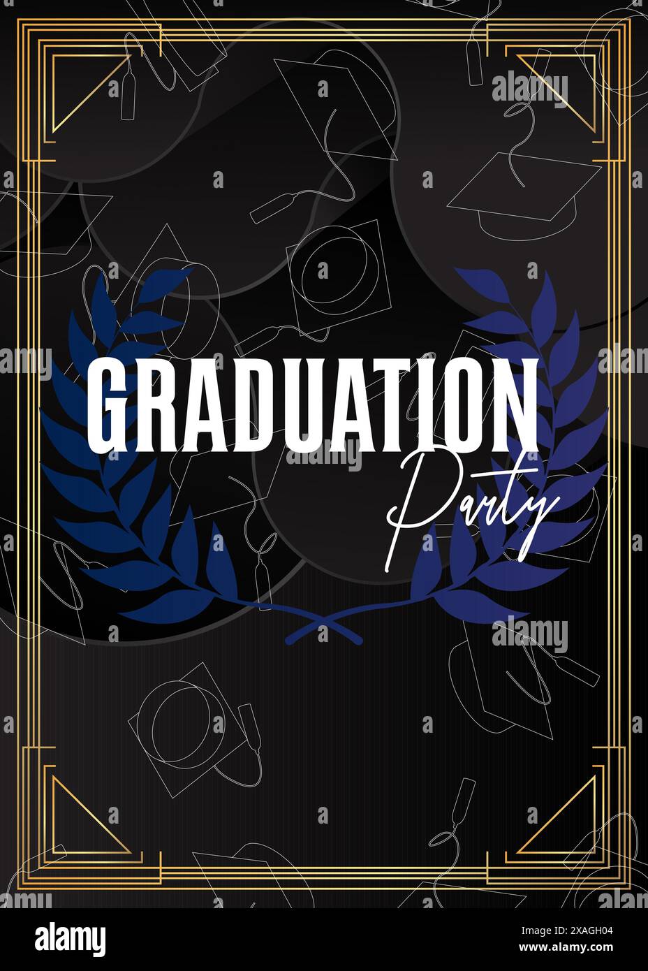 Graduation design template. Vintage party invitation, congratulation ...