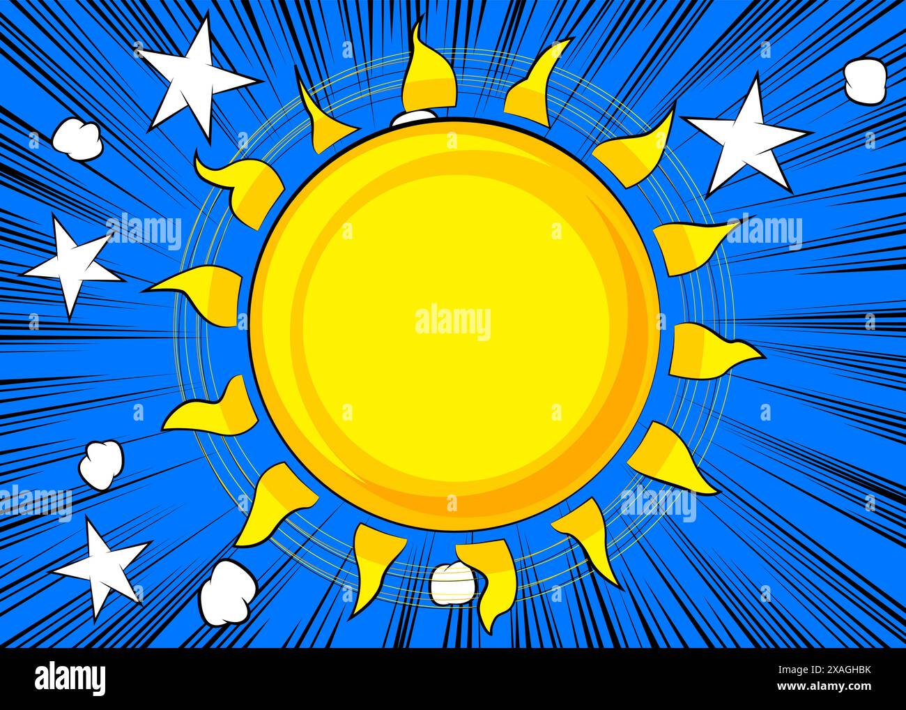 Cartoon Sun, comic book illustration. Retro vector comics pop art ...