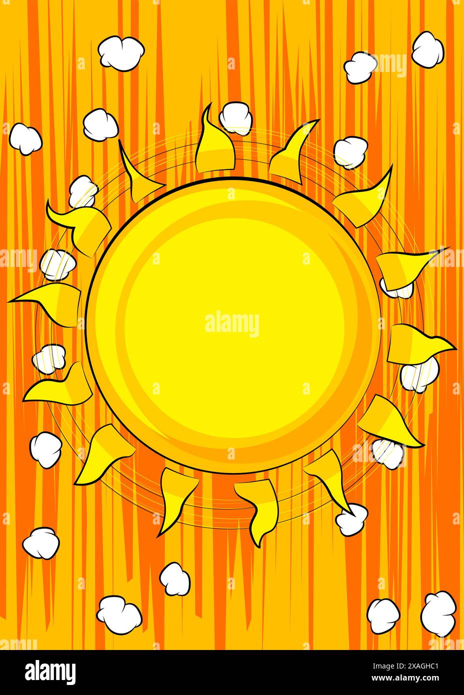 Cartoon Sun, comic book illustration. Retro vector comics pop art ...