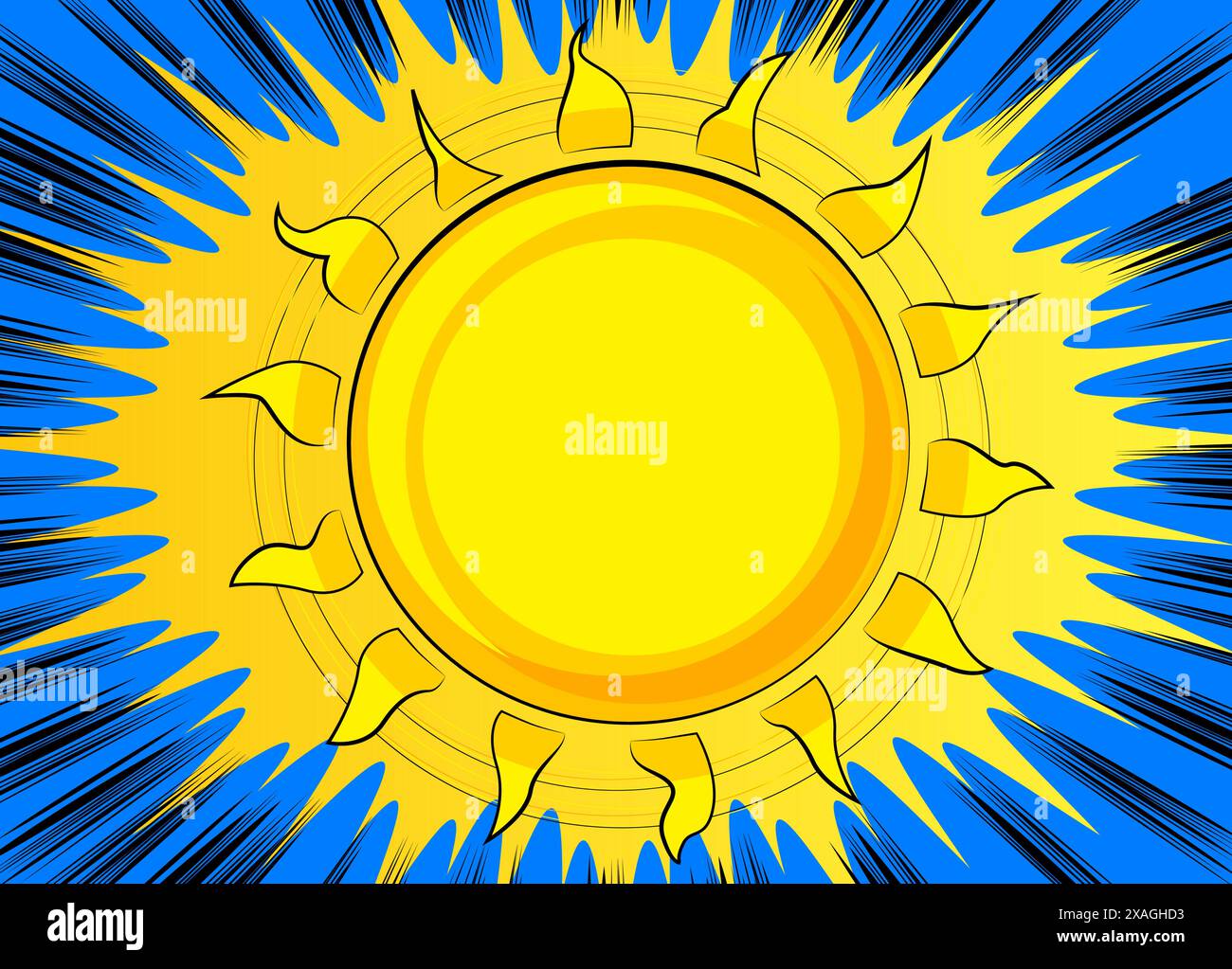 Cartoon Sun, comic book illustration. Retro vector comics pop art ...