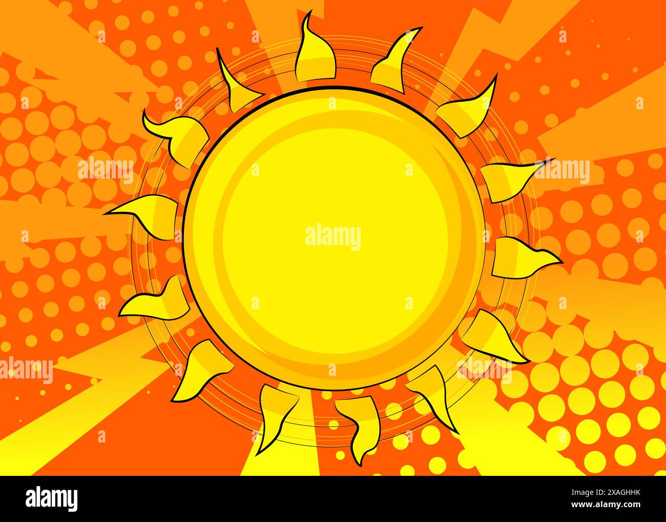 Cartoon Sun, comic book illustration. Retro vector comics pop art ...