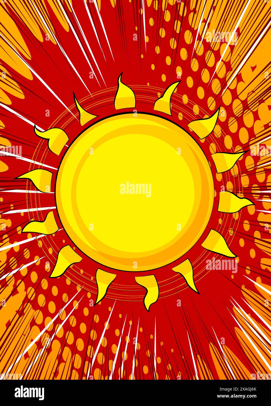 Cartoon Sun, comic book illustration. Retro vector comics pop art ...