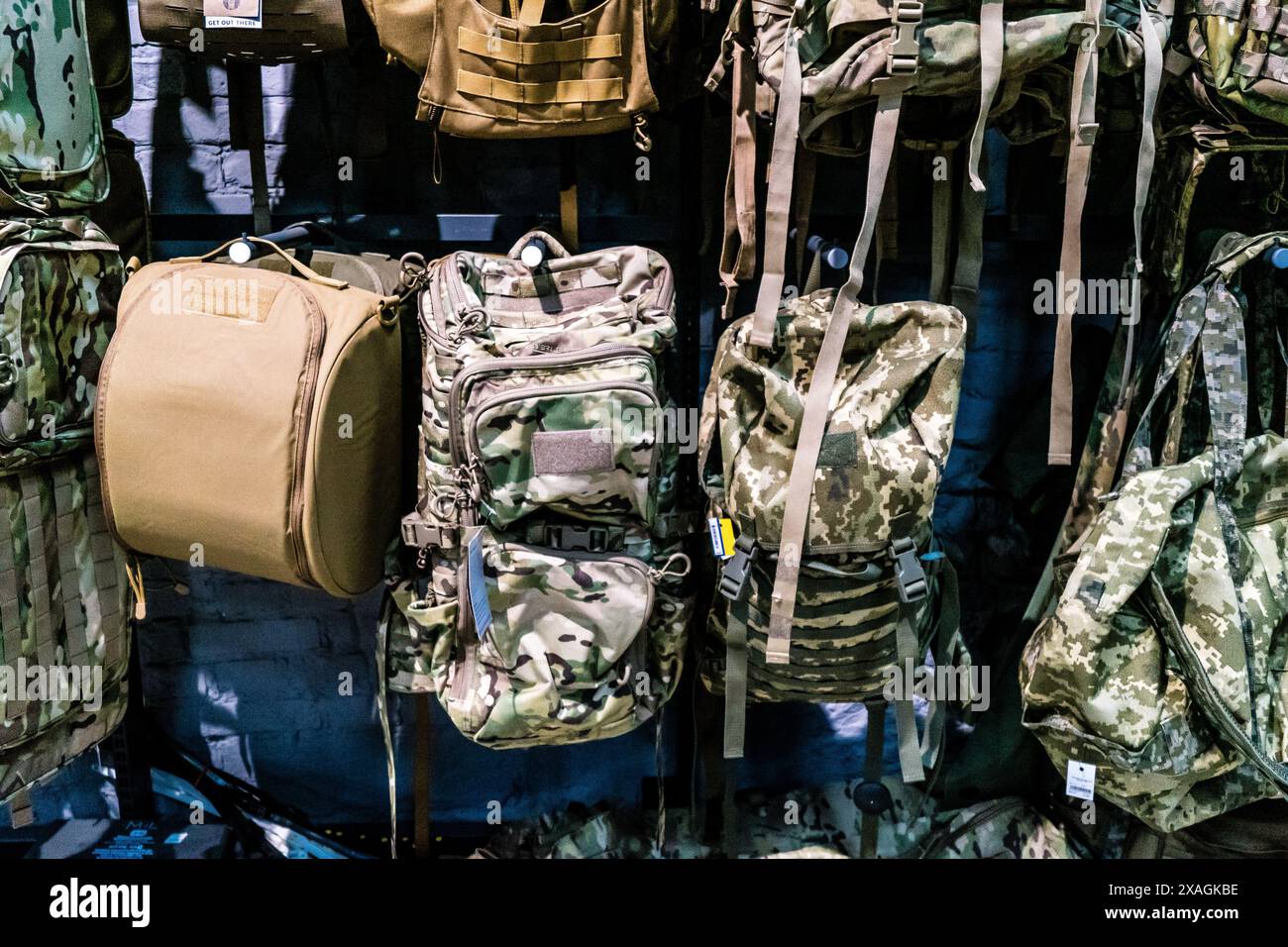 Kharkiv, Ukraine, June 6, 2024 the Punisher military store, which ...