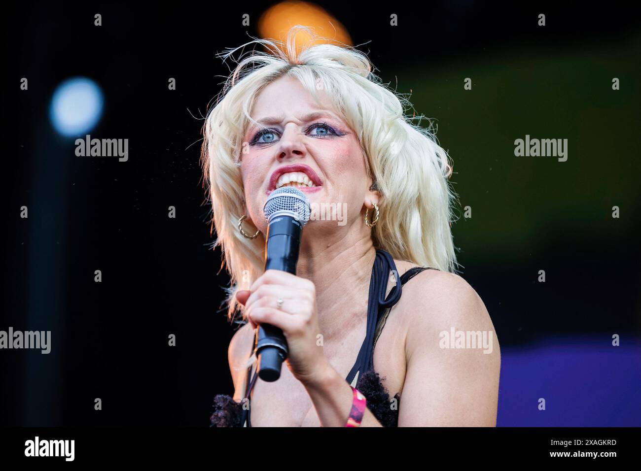 Singer Amy Taylor of the band Amyl and the Sniffers performs live on ...