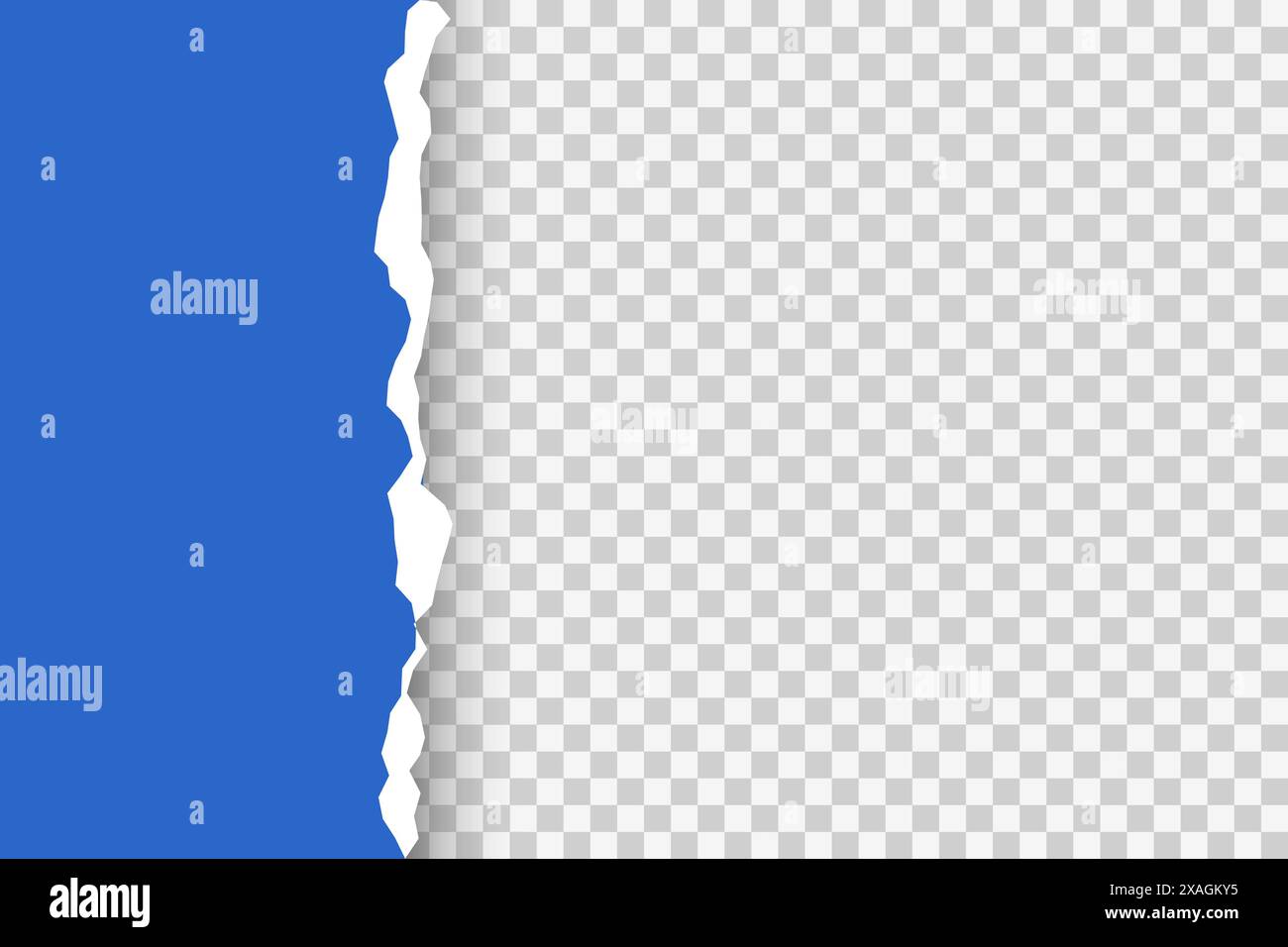Torn Sheet on transparent background. Blue ripped paper. Vector ...