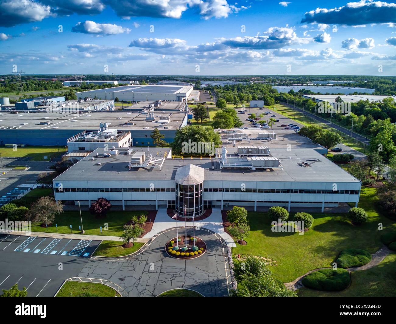 Dayton, New Jersey, USA - 5.30.2024: Drone aerial view of the IFF South ...
