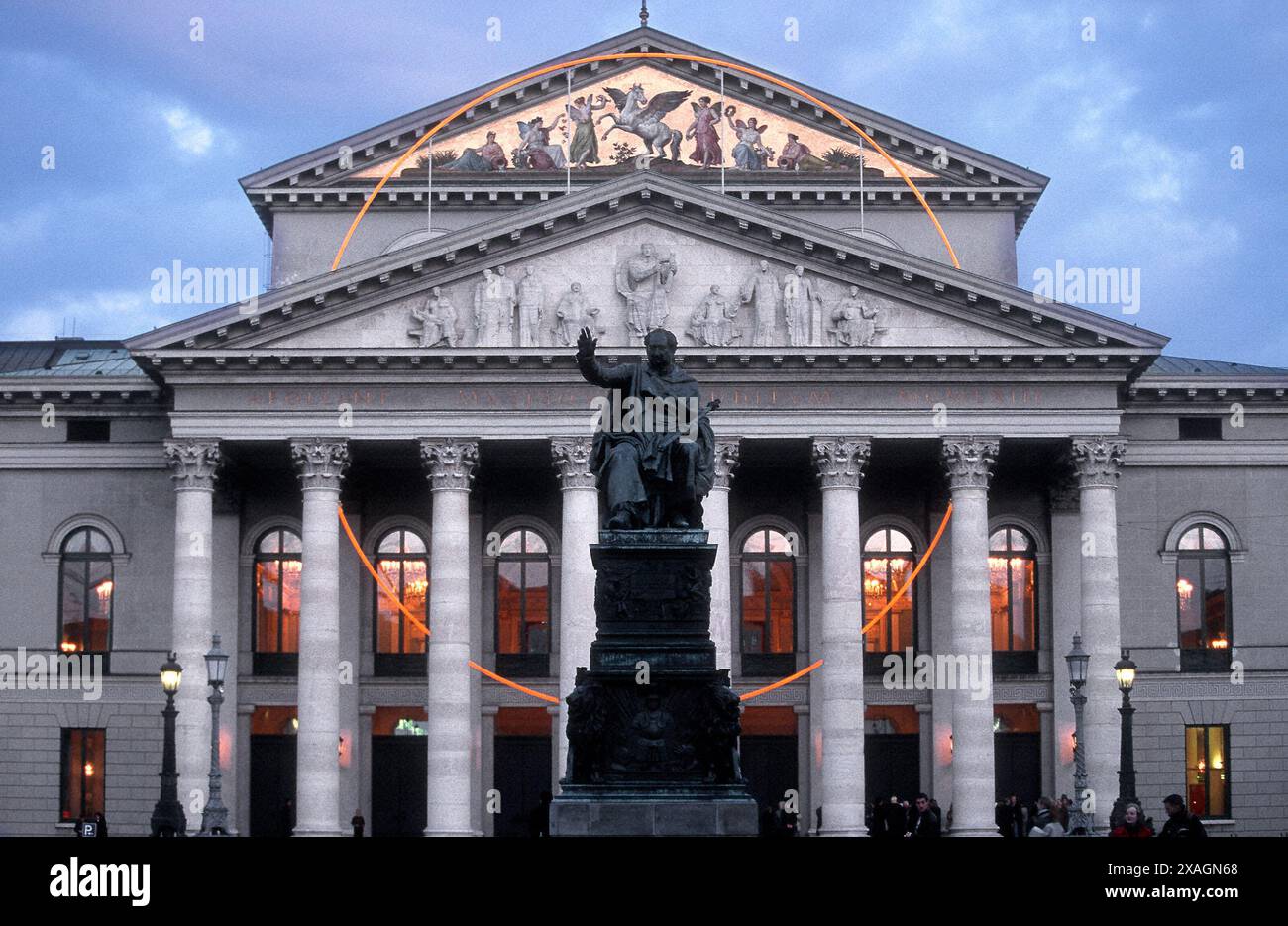 National Theater during the light art exhibition 1999, Munich, Germany ...