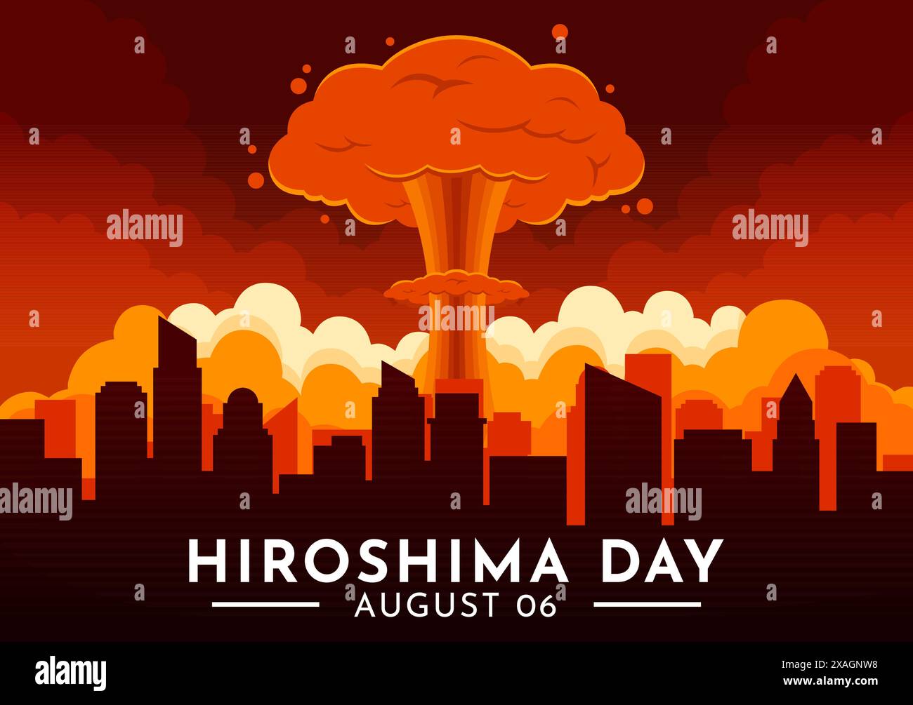Hiroshima Day Vector Illustration for August 6th featuring a Peace Dove ...