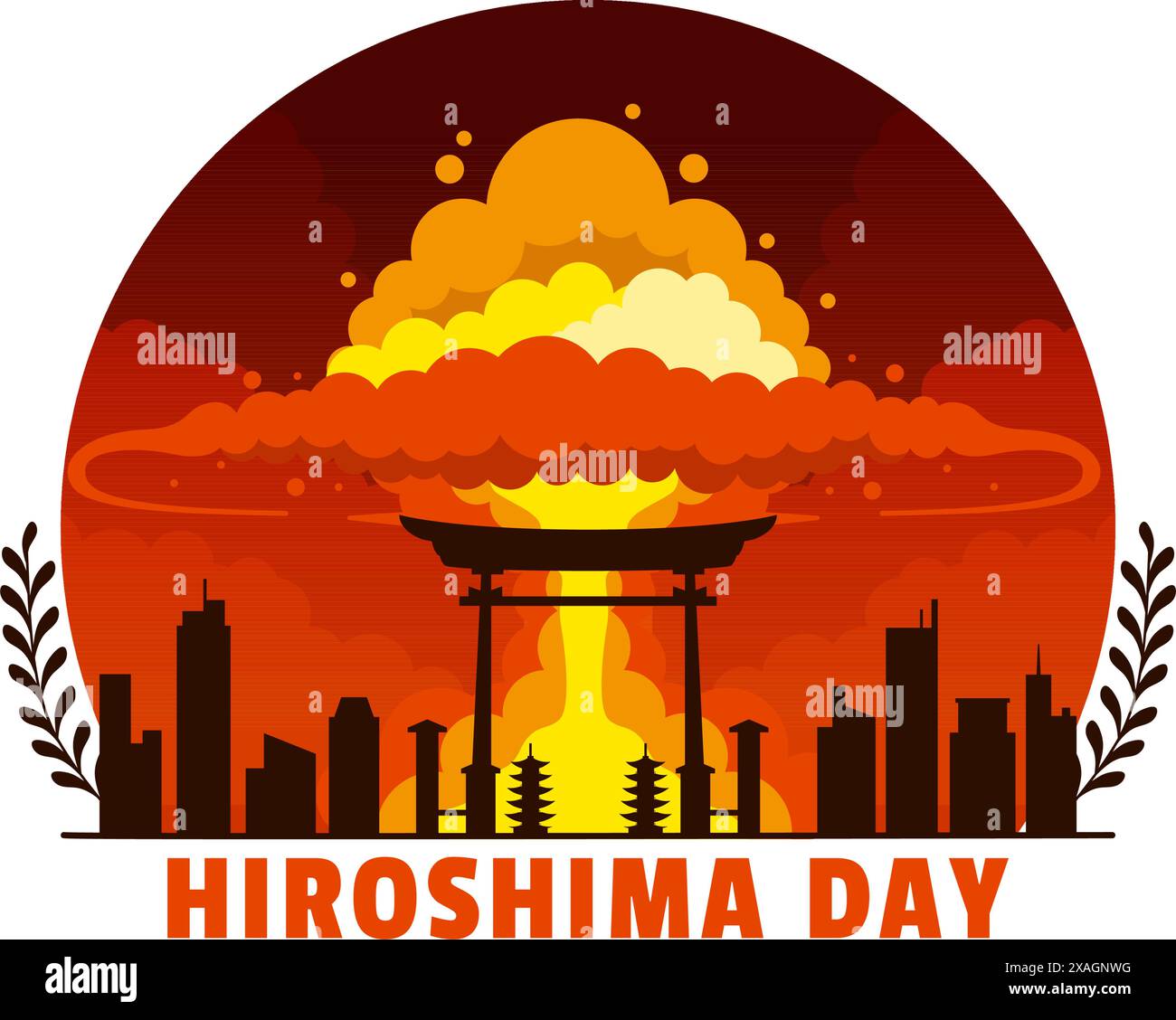 Hiroshima Day Vector Illustration for August 6th featuring a Peace Dove ...