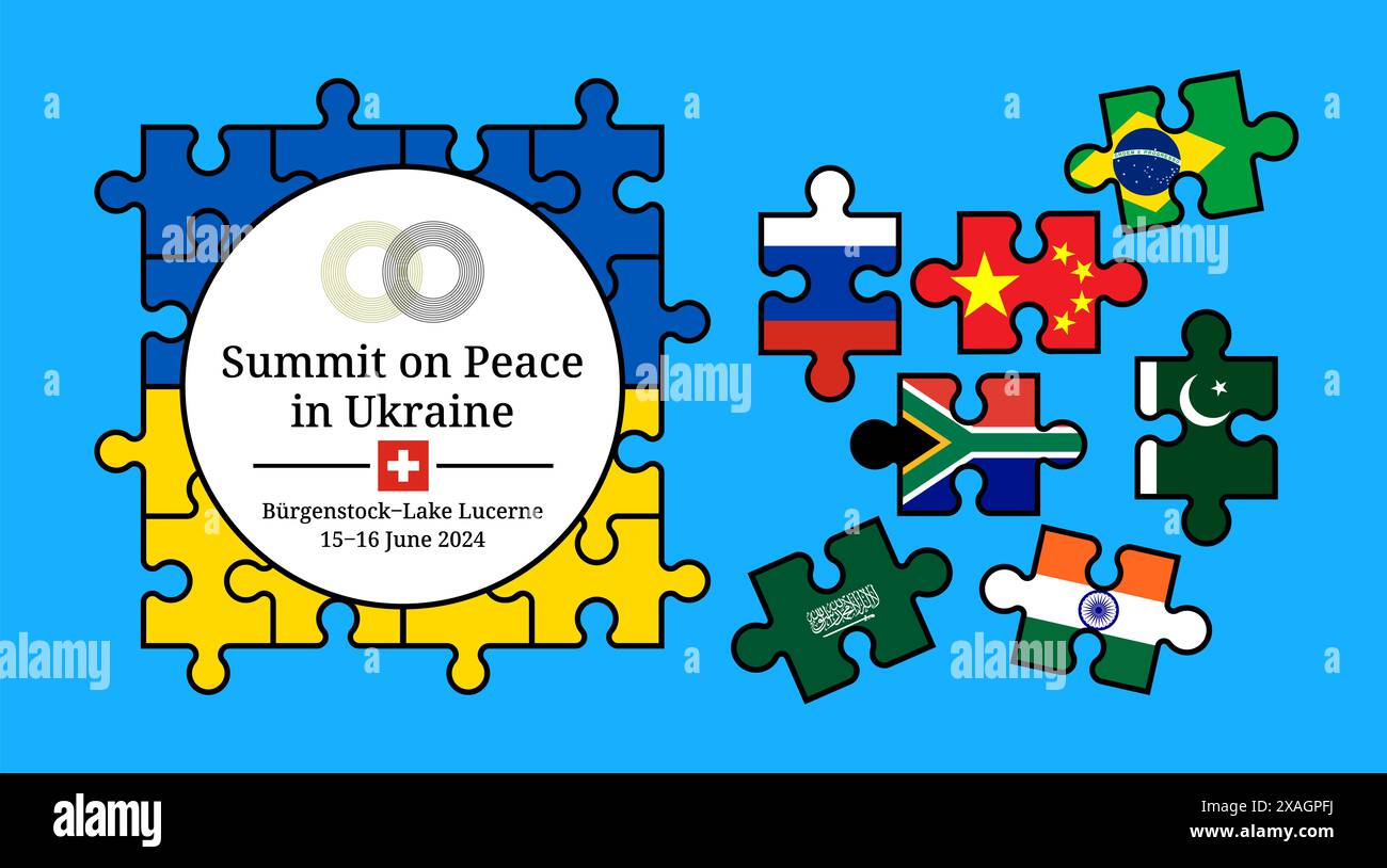 June 15, 16, 2024 Peace Summit in Ukraine. Summit logo Stock Photo - Alamy